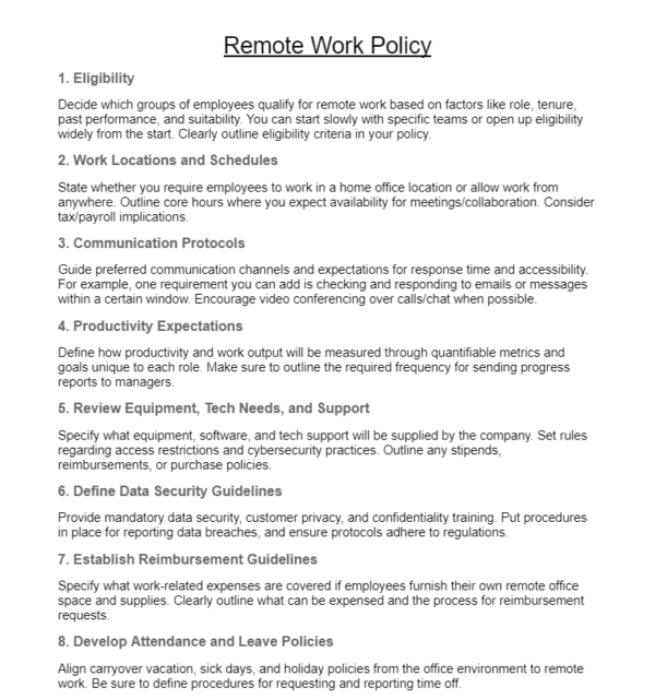 Create an Effective Remote Work Policy Template (Free Template)